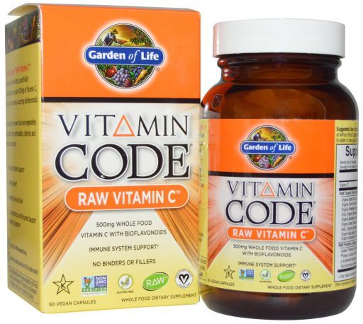 Garden of Life Vitamin Code Raw Vitamin C 500Mg 60 Veggie Capsules